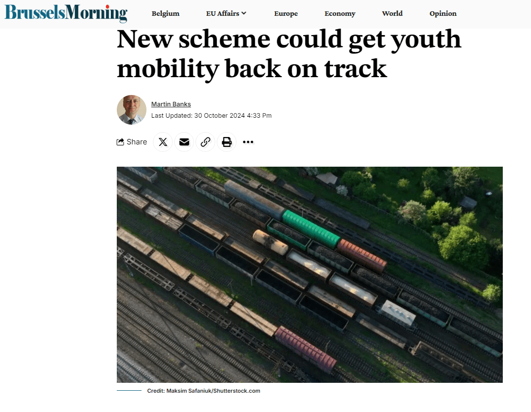 New scheme could get youth mobility back on track (Brussels Morning ...